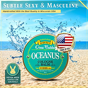 Handy Hound Occo Bobbo - Oceanus Solid Cologne Men - Made In the USA - A Clean Masculine Scent - All Natural Ingredients - 2 oz