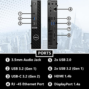 Dell OptiPlex 7020 7000 MFF Intel i5-14500T (14 Cores, Beats Intel i7-13700T), 32GB DDR5 RAM, 1TB NVMe, WiFi, DisplayPort, Wired KB & Mouse, 3YR, W11P, Business Desktop w/USB Drive