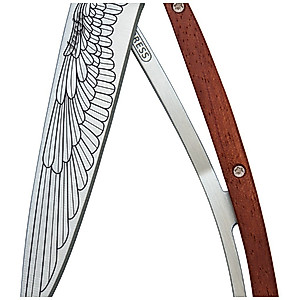 Deejo Ultra Lightweight Folding Pocket Knife with Belt Clip - Coral Wood Version 1.3 oz - Fine, Sharp Blade -Wing Pattern - Stainless Steel - Elegant and Modern Design