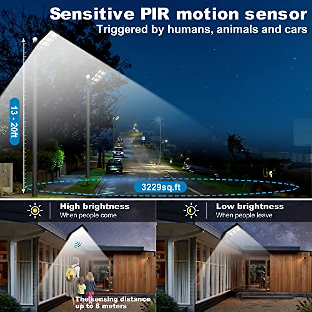 SUN NEED Solar Street Light,300W Solar Street Lights Outdoor Dusk to Dawn Motion Sensor with Remote Control 30000Lumens Solar Outdoor Light IP67 Waterproof for Backyard Garden Parking lot etc.