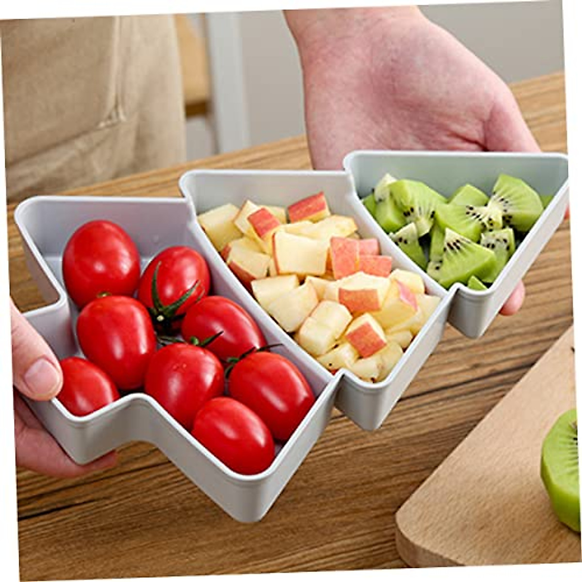 NOLITOY 4 Pcs Christmas Tree Afternoon Tea Dessert Plates Christmas Serving Tray Christmas Accessory Compartment Serving Plate Holiday Snack Sushi Plates Ceramics Cookie Plastic