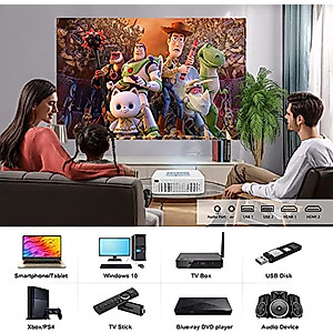 Projector with WiFi and Bluetooth Native 1080P HD Projectors Bluetooth 5G WiFi 9500L Home Theater Movie Video Projector HD 4K Support Phone TV Projector Compatible with PC HDMI USB / iOS Android Phone
