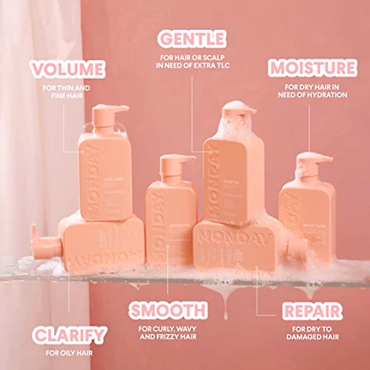 MONDAY HAIRCARE Clarify Shampoo and Conditioner Set 12oz for Oily Hair, Made with Grapefruit Extract, Coconut Oil, Shea Butter, Vitamin E and Provitamin B5