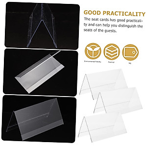 5Pcs Conference Board Wedding Sign Holders for boss Clear Name Cards Table Number Holders Plastic Tent Holder Wedding Place Cards Table Tent Cards Acrylic Desk Blank Banquet