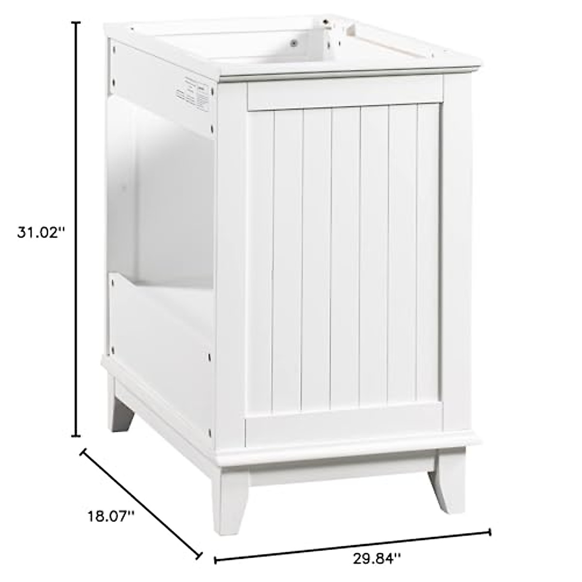 30 Inch Bathroom Vanity Base Only, Storage Cabinet with Doors and Drawer, Solid Wood Frame, White