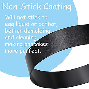 2 Pack 8 Inch Pancake Mold, Large Omelette Makers Ring for Griddle Stainless Steel Pancake Egg Ring for Frying Egg Muffin Round Pancake Maker Mold Rings with Insulated Handle for Eggs Breakfast