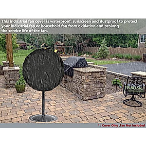 LSongSKY Industrial Fan Cover 2 Pack,Suitable for 30 Inch Wall Mount Fan,Industrial Pedestal Fan in the Warehouse,Shop, Garage,and Workspace,Waterproof & Dustproof 600D Oxford,Black