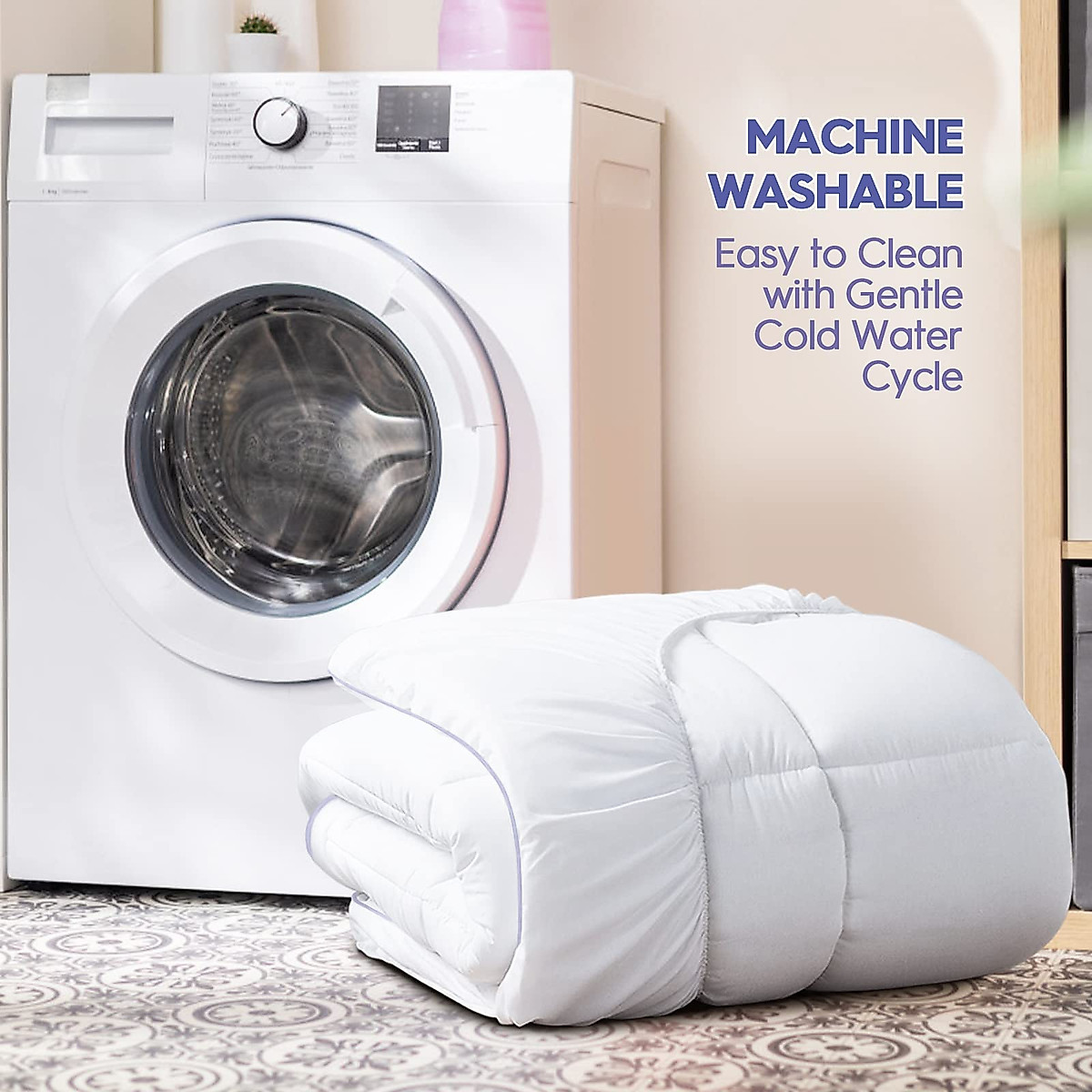 ABENE 3 Inch Dual Layer Memory Foam Mattress Topper King, 2 Inch Memory Foam Plus 1 Inch Down Alternative Pillowtop Mattress Pad, with Bedside Pocket, Support for Back Pain (King, White)