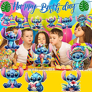 Titenmaoyi Birthday Party Decorations, Hawaiian Tropic Theme Happy Birthday Banner and Hanging Swirls Set for Birthday Party Decorations Baby Shower