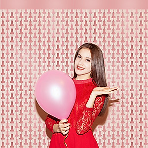 2 Pack 3.3ft x 6.6ft Metallic Foil Fringe Curtain for Bachelorette Party Decorations Supplies, Shiny Tinsel Curtains Streamers Photo Booth Props for Bridal Shower Hen Parties Girls Night Out