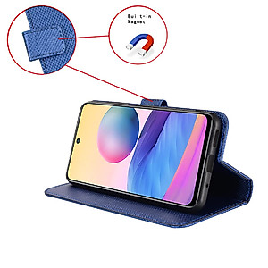 Elubugod Case for Oppo Reno2 Z Leather Case Cover,Case for Oppo Reno2 F Leather Case Cover,Case for Oppo Reno 2Z CPH1945 CPH1951 PCKM80 / Reno 2F CPH1989 Case PU Leather flip Cover Blue