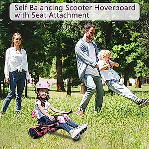 FLYING-ANT Hoverboard with Seat Attachment, 6.5” Self Balancing Scooter with Hoverkart, Hoverboards with Bluetooth and LED Lights, Best Gift for Kids and Teenagers,Shipping from USA