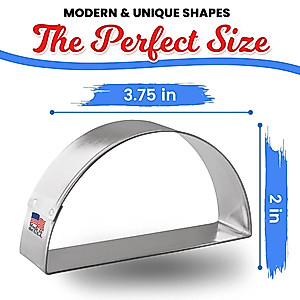 Half Circle/Taco Cookie Cutter 3.75 Inch - Made in the USA – Foose Cookie Cutters Tin Plated Steel Half Circle/Taco Cookie Mold