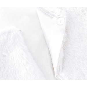 Lilax Girls Cozy Faux Fur Bolero Shrug Long Sleeve Crew Neck Dress Coat 5T White