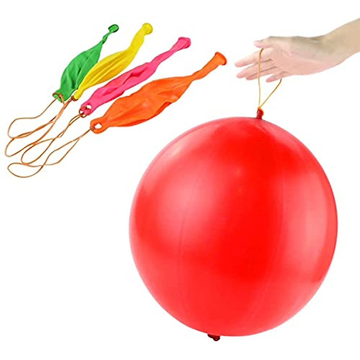 RUBFAC 80 Punch Balloons Punching Balloon Heavy Duty Party Favors For Kids, Bounce Balloons with Rubber Band Handle for Birthday Party