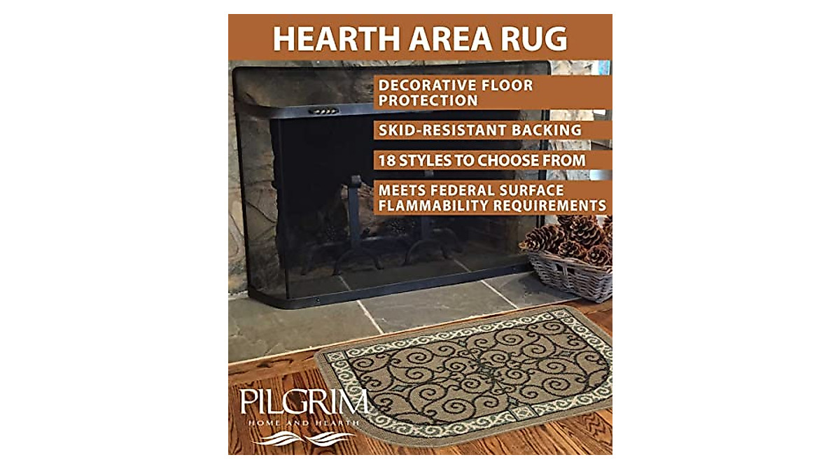 Pilgrim Fireplace Hearth Rug 27x46" - Protect Floors in Style
