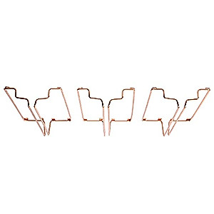 MyGift Modern Copper Tone Metal Frame Under Cabinet Stemware Wine Glass Holder, Stemmed Flute, Champagne, Red, White Wine Glass Hanger Rack, Set of 3