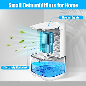 MADETEC Dehumidifiers for Home 35OZ Small Dehumidifier for Bedroom 2500 Cubic Feet(350sq ft) with 7 LED Lights, Ultra Quiet & Auto Shut off Dehumidifier for Bathroom Basement Closet Garage RV, Closet