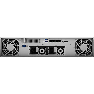 Synology RackStation RS1221RP+ NAS Server with Ryzen 2.2GHz CPU, 32GB Memory, 80TB HDD Storage, 4 x 1GbE LAN Ports, Redundant Power, DSM Operating System Bundle with Rail kit