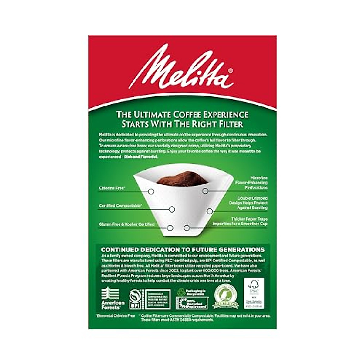 Melitta #4 Cone Coffee Filters, White, 100 Count (Pack of 6) 600 Total Filters Count - Packaging May Vary