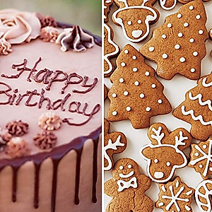 GOOTRADES 7 Pcs-Set Cake Decorating Tips (5 Writing Tube,1 Coupler,1 Silicone Pastry Bag)