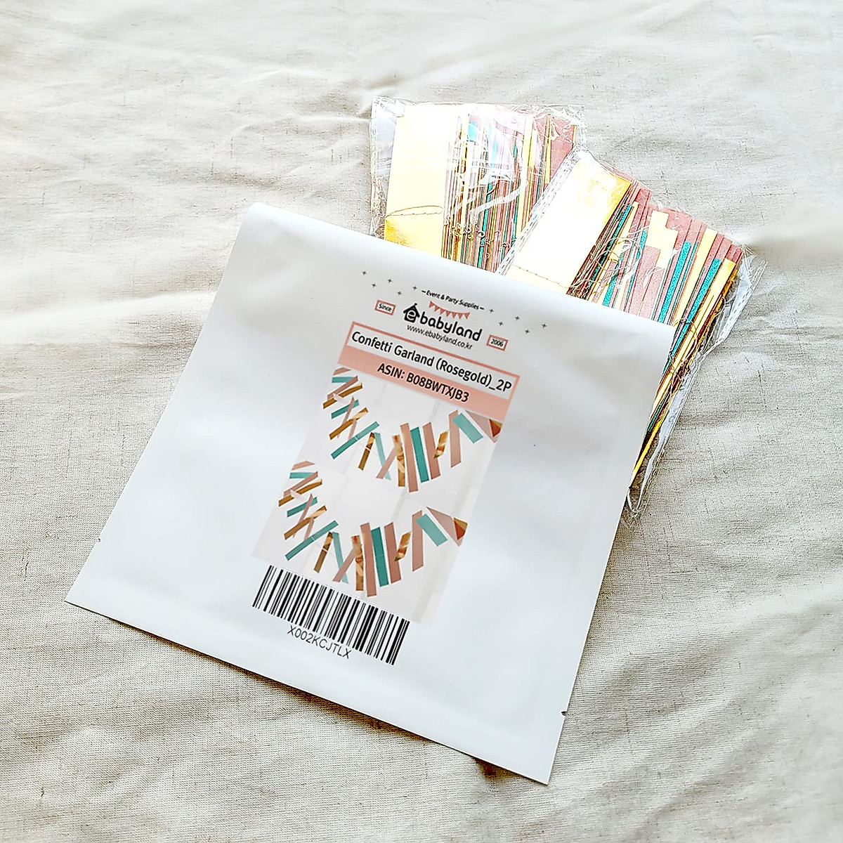 ebabyland 2Pack Teal and Rose Gold Confetti Garland Streamers Party Decorations bachelorette party decorations rose gold birthday decorations paper garland baby shower decorations for girl banner