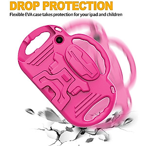 All-New Fire 7 Tablet Case (12th Generation,2022 Release), Fire 7 Tablet Case for Kids, with Shoulder Strap, MENZO Shockproof Light Weight Kids Case for Amazon fire 7 Tablet 7” Display 2022, Rose