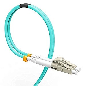 Fiber Patch Cable, VANDESAIL 10G Gigabit Fiber Optic Cables with LC to LC Multimode OM3 Duplex 50/125 OFNP (1M, OM3-5Pack)