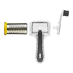 Zyliss Classic Cheese Grater - Handheld Rotary Cheese Grater - Hard Cheese, Vegetable, Nut Grater - Steel Crank Kitchen Shredder for Right- and Left-Handed Cooks - White, 6.5"