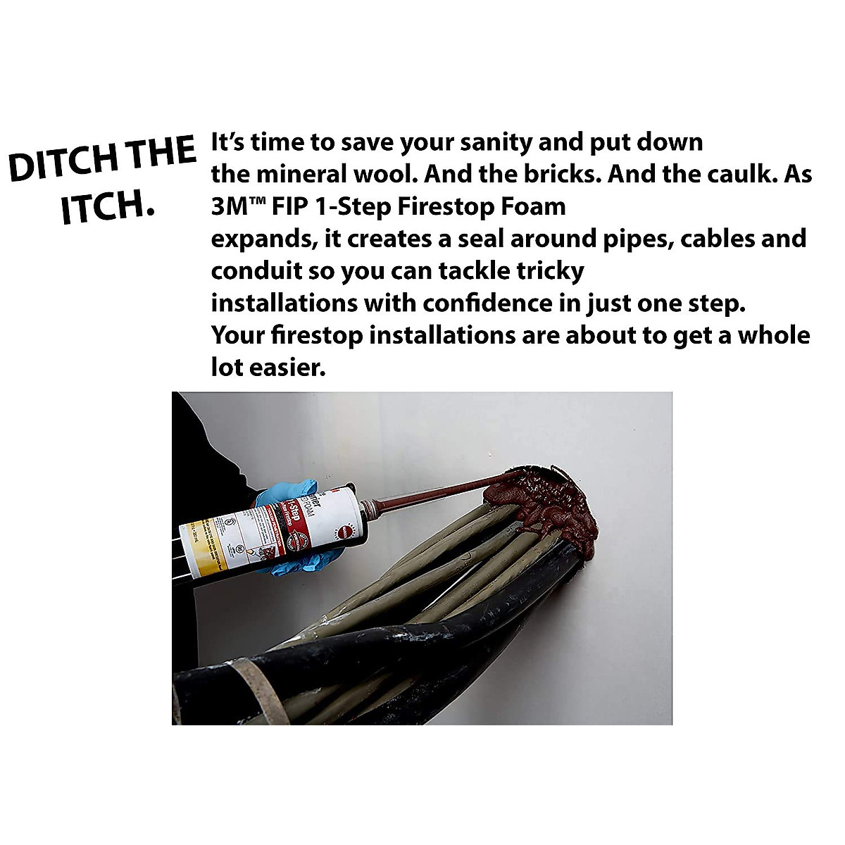 3M Fire Barrier Rated Foam, FIP 1-Step, 12.85 fl oz Cartridge, 6/case