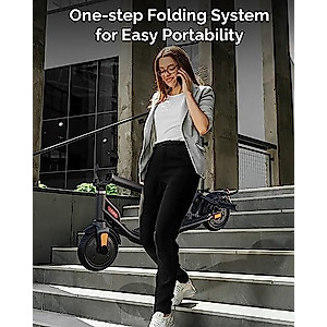 Atomi Electric Scooter E20, 500W Motor Electric Scooter with 19 Miles Long Range, 15.6 Mph Speed, Portable Folding Commuting Scooter for Adults with Double Braking System and Smart App