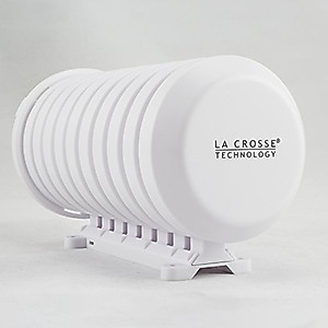 La Crosse Technology Atomic Digital Clock with Outdoor Temperature, Wood Oak, 0 & 925-1418 Sensor Protection Shield with Mount