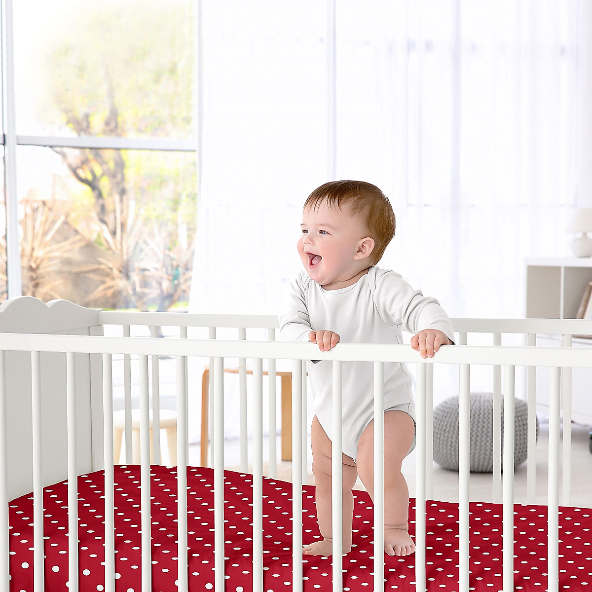 Polka Dot Ladybug Fitted Crib Sheet for Baby and Toddler Bedding Sets by Sweet Jojo Designs - Polka Dot Print