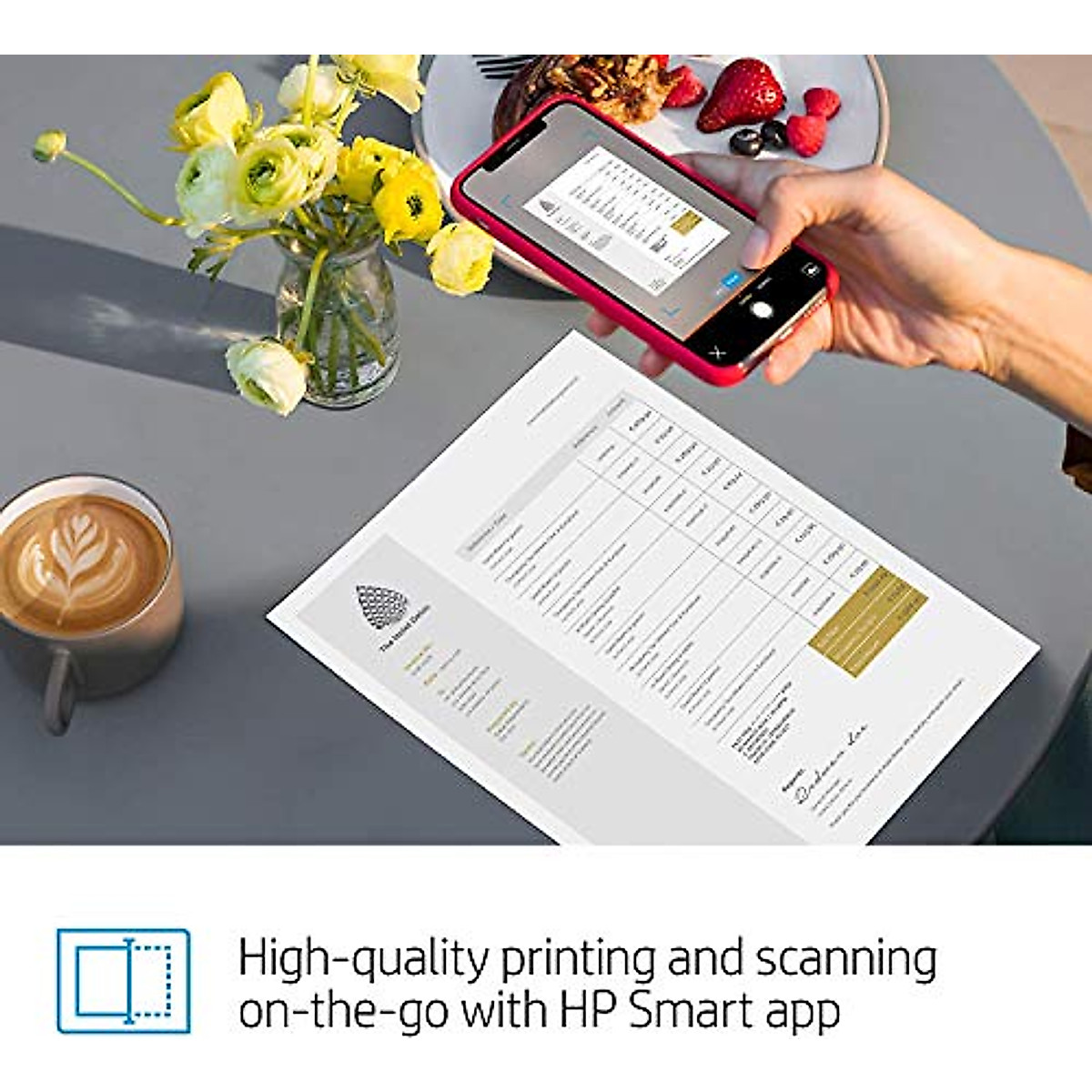 HP Tango X Smart Wireless Printer with Indigo Linen -cover – Mobile Remote Print, Scan, Copy, HP Instant Ink (3DP64A)