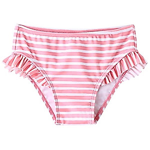 UMELOK Toddler Girls Rashguard Set Swimwear 2-Pieces Long Sleeve Bathing Suit Swimsuit Sets Light Purple/Pink, Floral/Stripe 5T