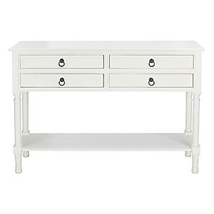 Safavieh Home Collection Haines White 4-Drawer Bottom Shelf Console Table