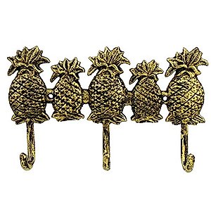 Cast Iron Pineapples Wall Hook Plaque