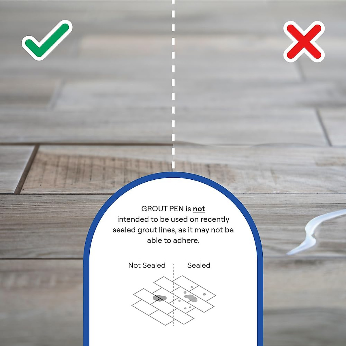 Grout Pen Beige Grout Paint: Waterproof Tile Paint Grout Refresh Restorer for Floor, Kitchen & Bathroom Shower Tiles - Beige - Can Size for Larger Projects - 125ml (4.2oz)