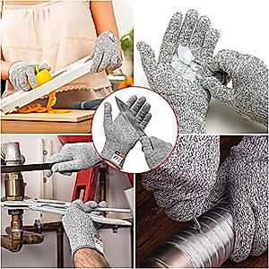 Milky House Oyster Shucking 4 Pieces Set, Oyster Shucker Opener Tool Oyster Shucking Knife with Level 5 Protection Food Grade Cut Resistant Gloves, XL