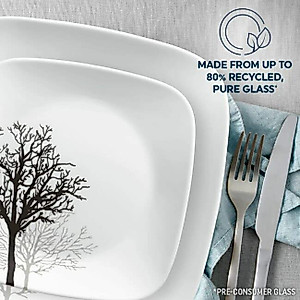 Corelle® Timber Shadows Square 12-piece Dinnerware Set, Service for 4
