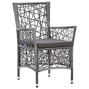 MBFLUUML Outdoor Patio Furniture, Patio Dining Sets, 7 Piece Patio Dining Set Poly Rattan Gray Suitable for Patio, Porch, Backyard, Balcony.