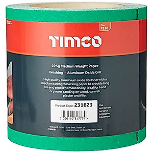 TIMCO 231823 Sandpaper Roll 120 Grit Green - 115mm x 10m