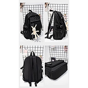 Samarr ZBIBYO Anime Hanako-kun Backpack for School Cute With doll pendant，Yashiro Nene unisex cosplay bookbag (Black4)