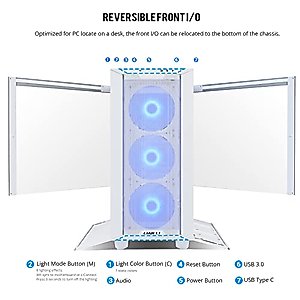 LIAN LI LANCOOL III E-ATX PC Case, Spacious RGB Gaming Computer Case with Hinged Tempered Glass Doors, Fine Mesh Panels, 4x140mm PWM Fans Pre-Installed High Airflow Chassis (White)