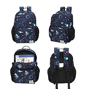 yodo Little Kids School Bag Pre-K Toddler Backpack - Name Tag and Chest Strap,Space