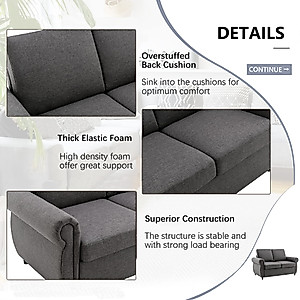 XD Designs 2-in-1 Design Pull Out Sofa Bed, Loveseat Sleeper with 3.1'' Twin Size Memory Mattress, Versatile Couch Beds for Living Room/Small Spaces (Gray)