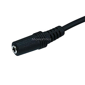 Monoprice Stereo Extension Cable - 12 Feet - Black | 3.5mm Plug/Jack Male/Female