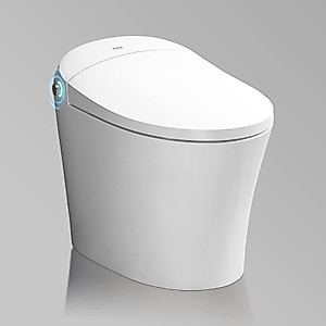 HOROW Heated Toilet, Upmarket Compact Toilet, One Piece Smart Toilet with Heating Seat, Small Tankless Toilet with Blackout Flush, Soft Close Cover, 25.6(L) x 15.6(W) x 19.8(H)