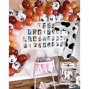 IWERP Cow Print 40 Inch 1st Number Balloon, Unisex Birthday Decorations, Farm Animal Party Supplies, Self Sealing, Reusable