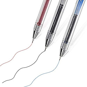 LOVENIMEN Gel Ink Rollerball Pens, Dong-a 0.38 mm, Fine Point Fine-Tech Excellent Smooth Writing, Metal Needle Tip Ink Pen - Black 12 Pack